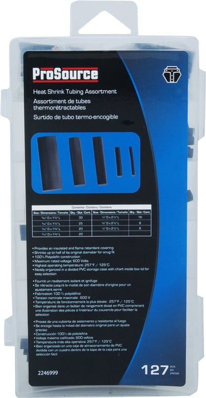 ProSource Heat Shrink Tubing Assortment, Polyolefin Rubber - Walmart.com
