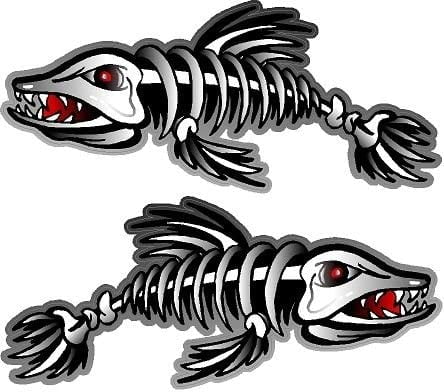 ProSticker 1501 (Two, a Right and a Left Facing) 6" X 14" Fishing Art ...