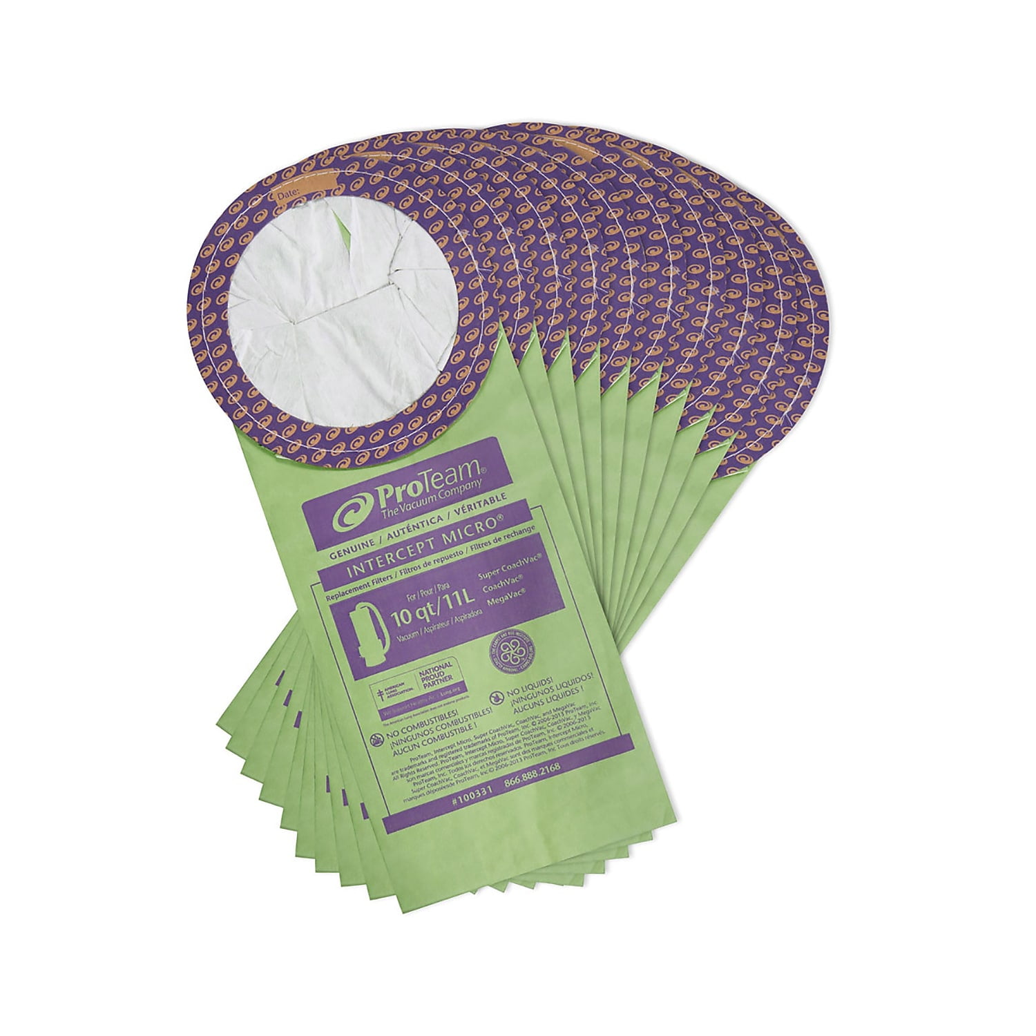 ProTeam Micro Filter Bags Green/Purple 10/Pack (100331) 812348 ...