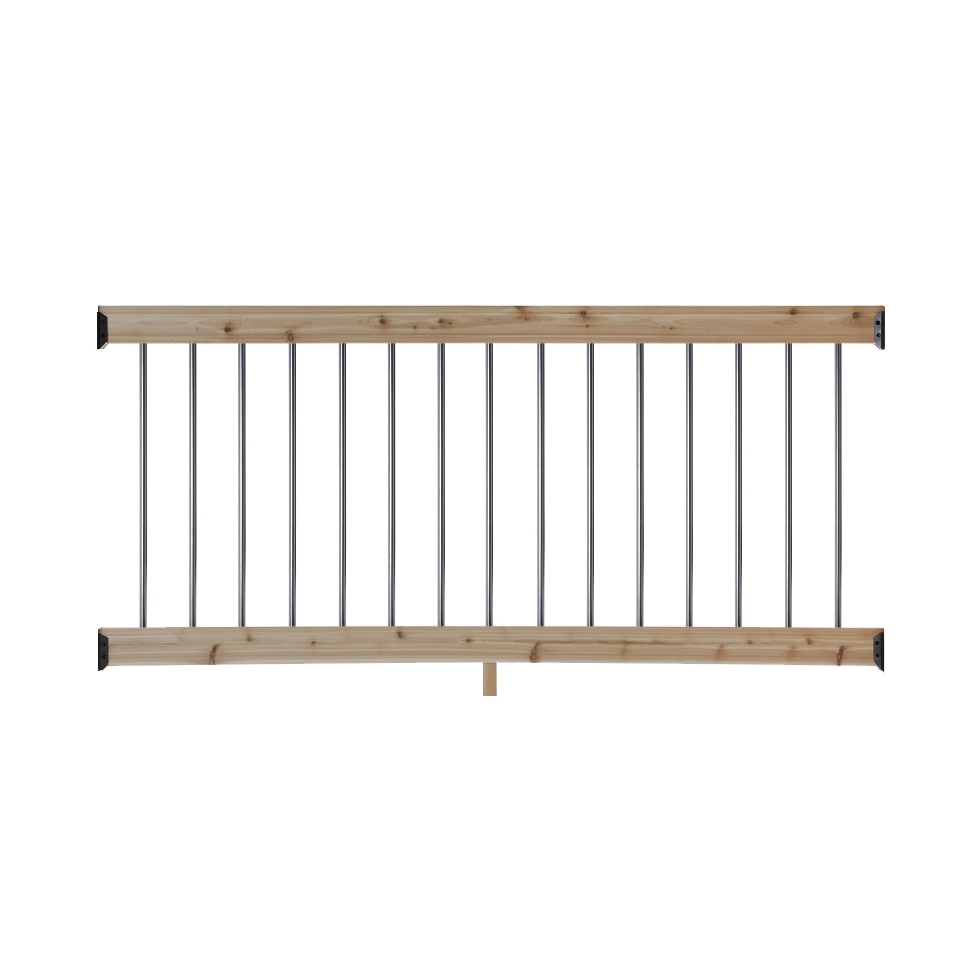 ProWood 6 ft. Wood Railing Kit with Aluminum Round Balusters, Cedar ...