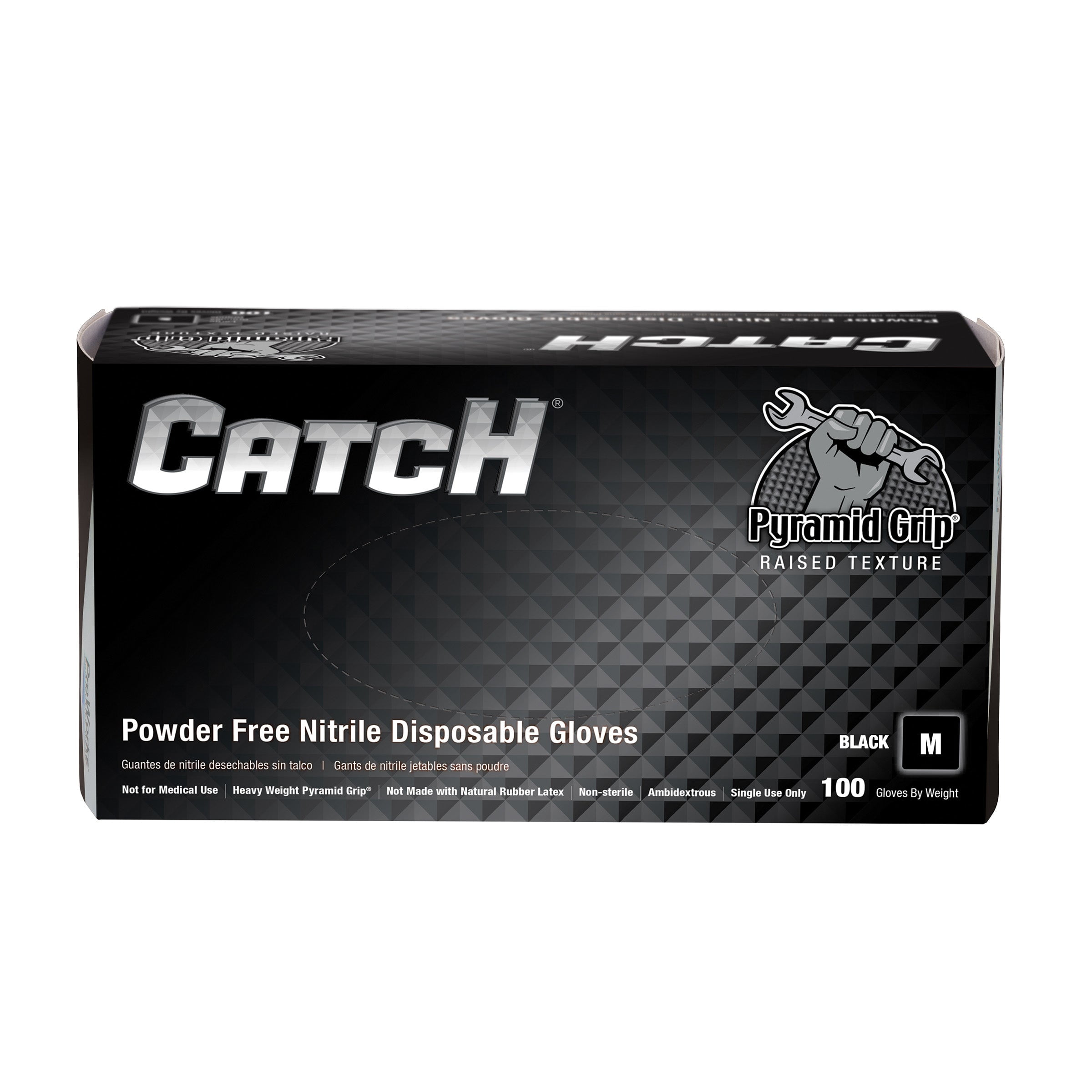 ProWorks® Catch® 9 Mil Nitrile PwdFree Disp Gloves Black Med - Walmart.com