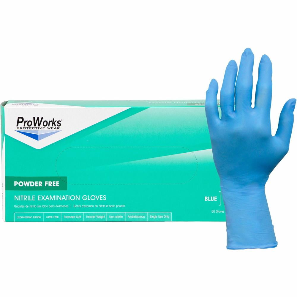 ProWorks Nitrile Powder-Free Exam Gloves - Small Size - For Right/Left ...
