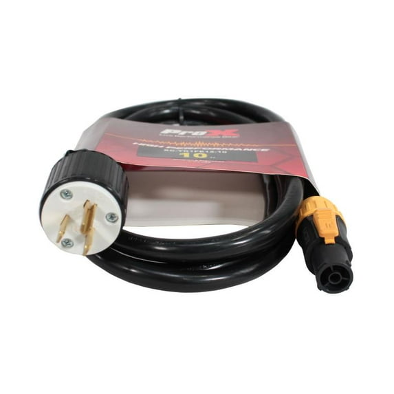 ProX 10 foot 12AWG 120VAC Male Edison NEMA 5-15P to TRUE1 powerCON Male ...
