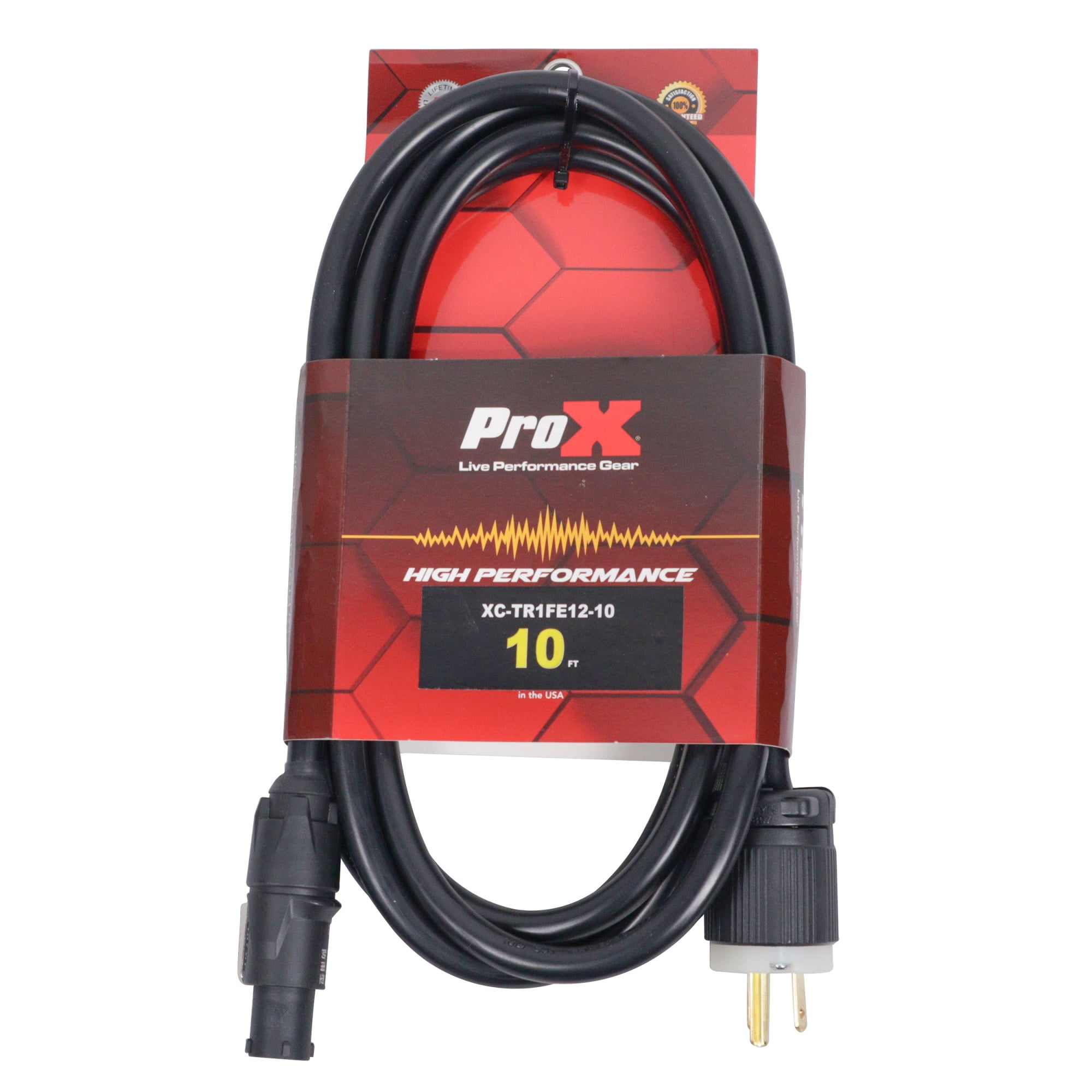 ProX 10 foot 12AWG 120VAC Male Edison NEMA 5-15P to TRUE1 powerCON Male ...