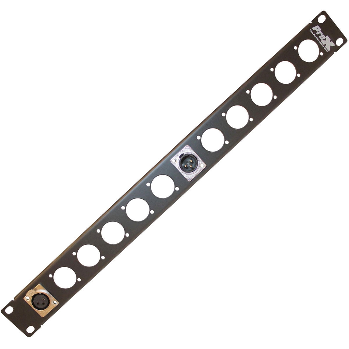 ProX ProX 1U Rack Panel Punched for 12 XLR, Speaker Twist Connector or ...