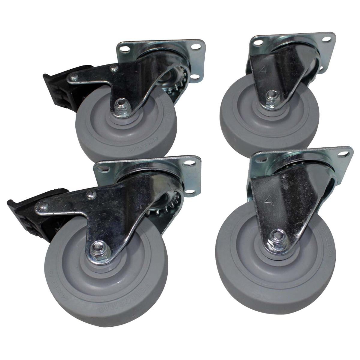 ProX X-CASTER-4GR-95X65 Set of (4) 4" Replacement Casters (Gray) 3.75 ...