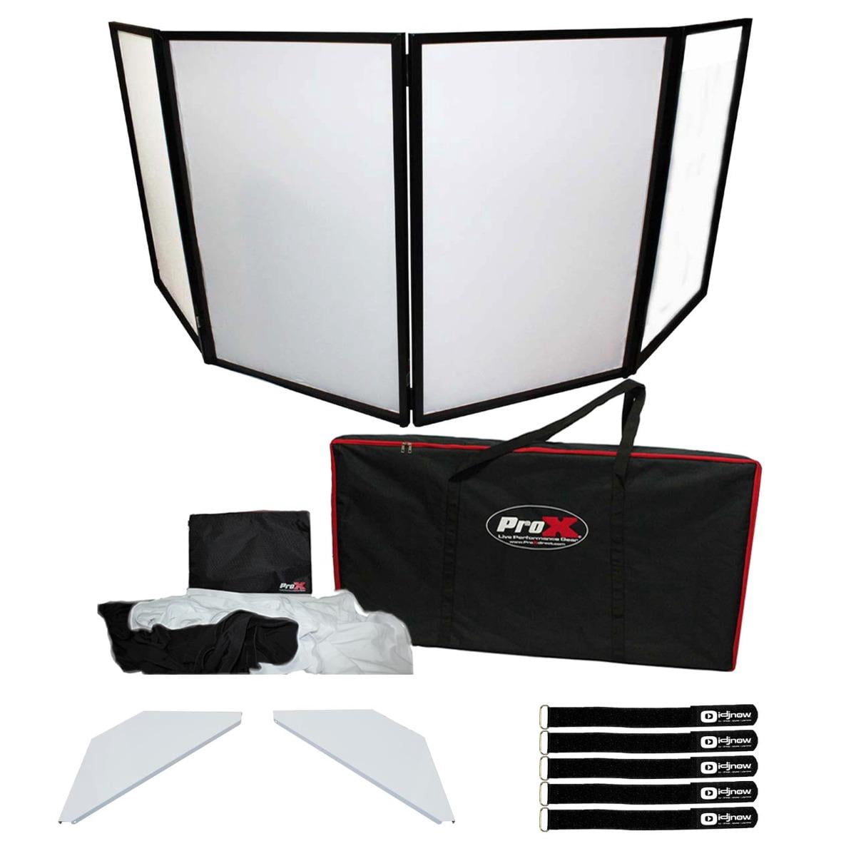 ProX XF-4X3048B Black Aluminum 4 Panel Scrim Facade with White Aluminum ...