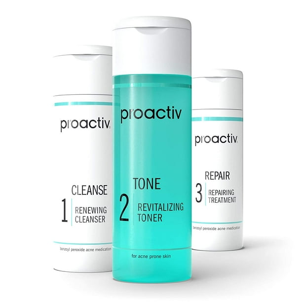 Proactiv 3 Step Acne Treatment Benzoyl Peroxide Face Wash Repairing Acne Spot Treatment for Face and Body Exfoliating Toner 30 Day Complete Acne Skin Care Kit Walmart Business Supplies