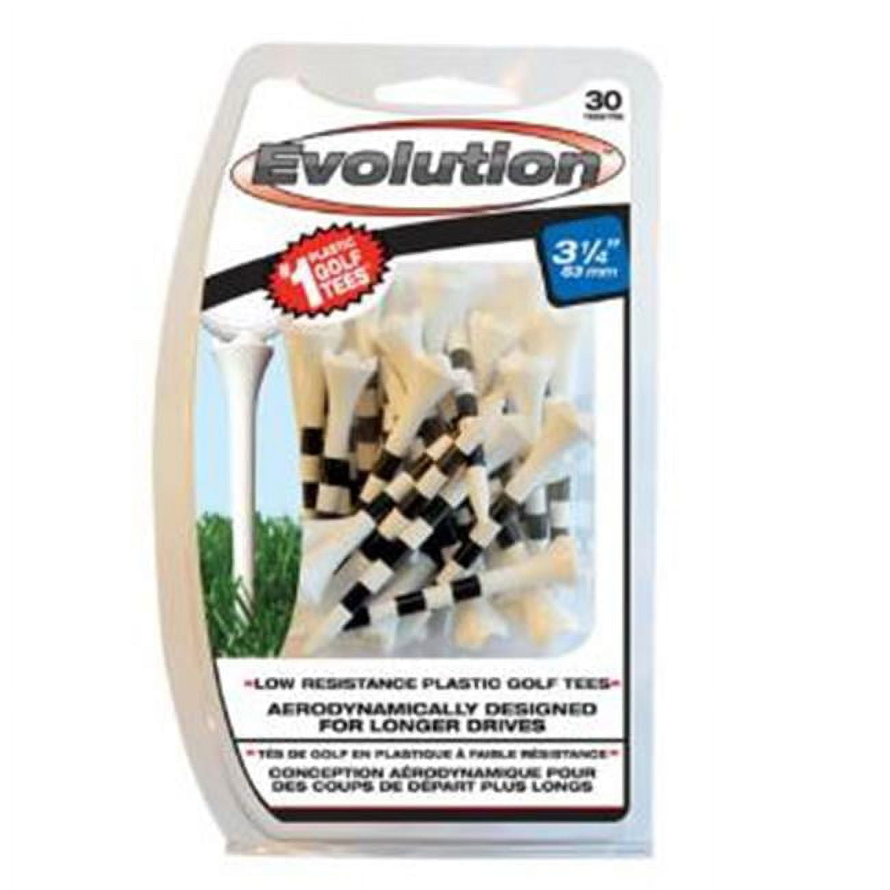 Proactive Sports 3.25 in. Tees Evolution Striped - White, Pack of 30 ...