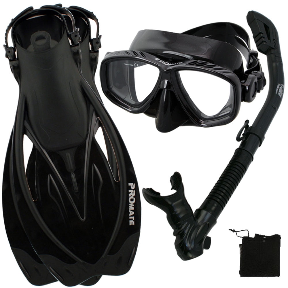 Proamte Mask Fins Snorkel Set for Snorkeling Scuba Diving, AB-MLXL ...