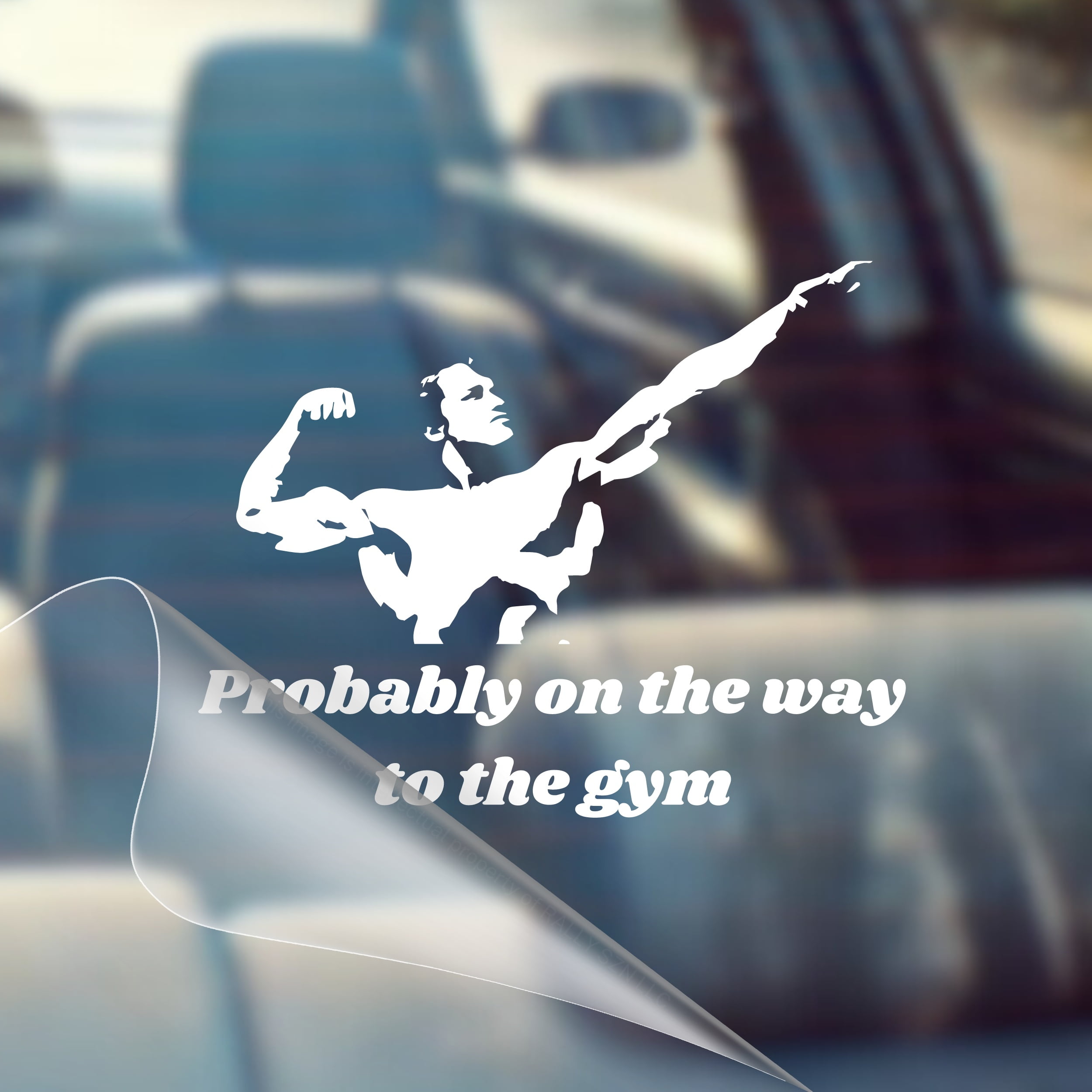 Probably On The Way to The Gym - Motivational Car Vinyl Decal Bumper ...