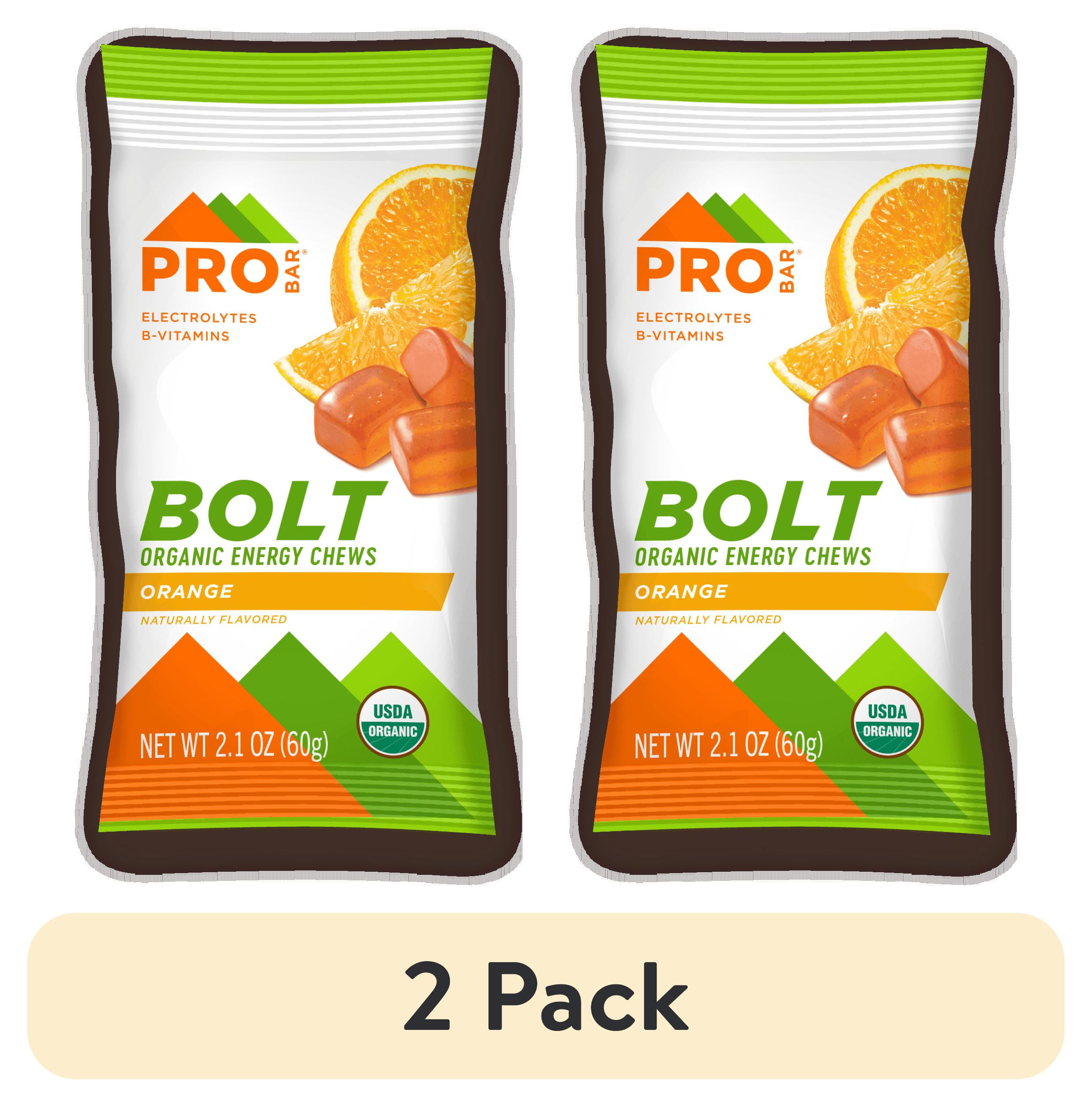 (2 pack) PROBAR Bolt Energy Chews - Organic Orange - 2.1 oz - Walmart.com