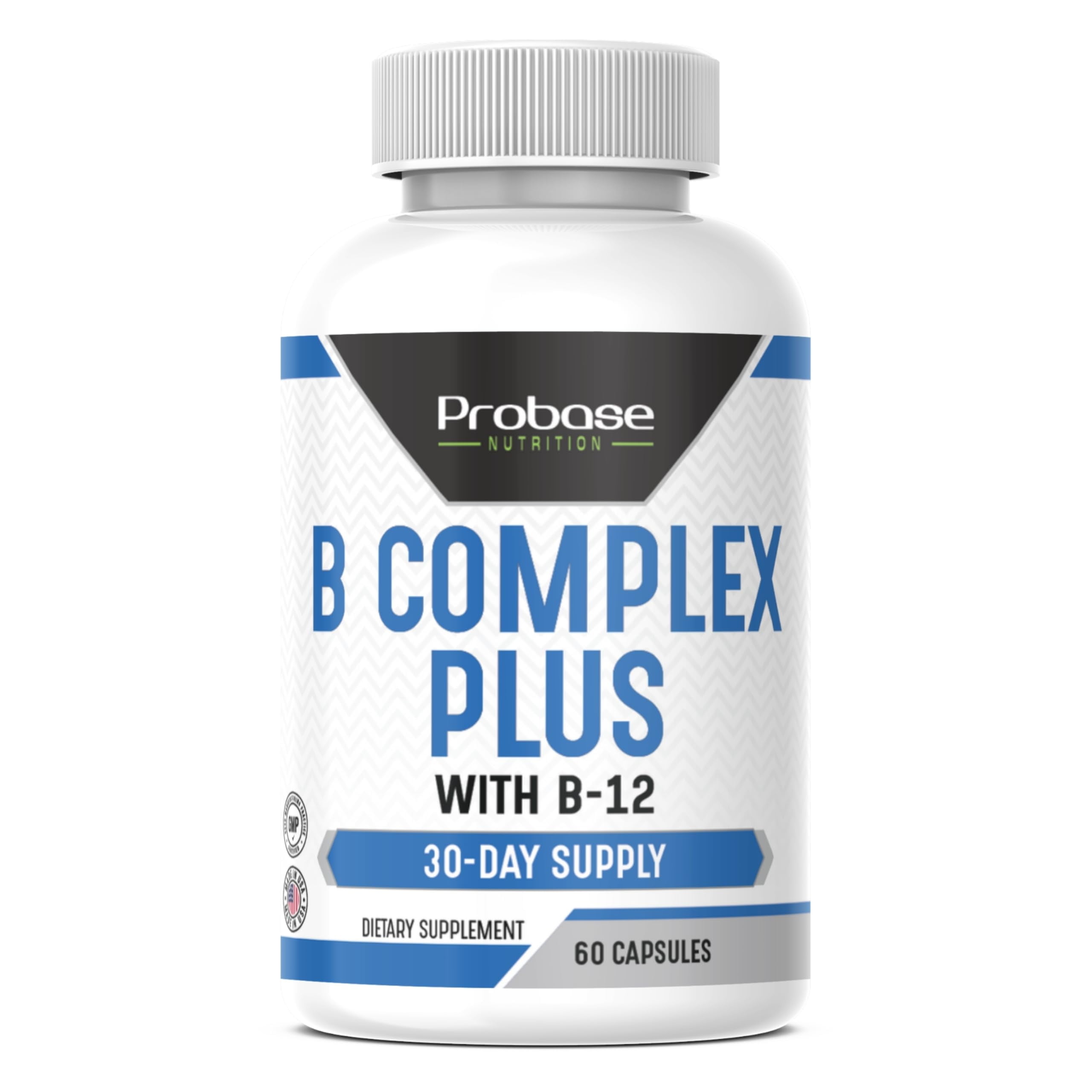 Probase Nutrition B Complex Plus with B-12 60 Capsules 30-Day Supply ...