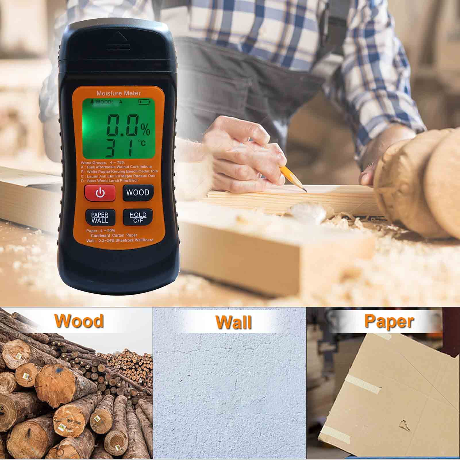 Probe,Damp Tester Dampness Moisture Meter Moisture Thermometer Wood ...