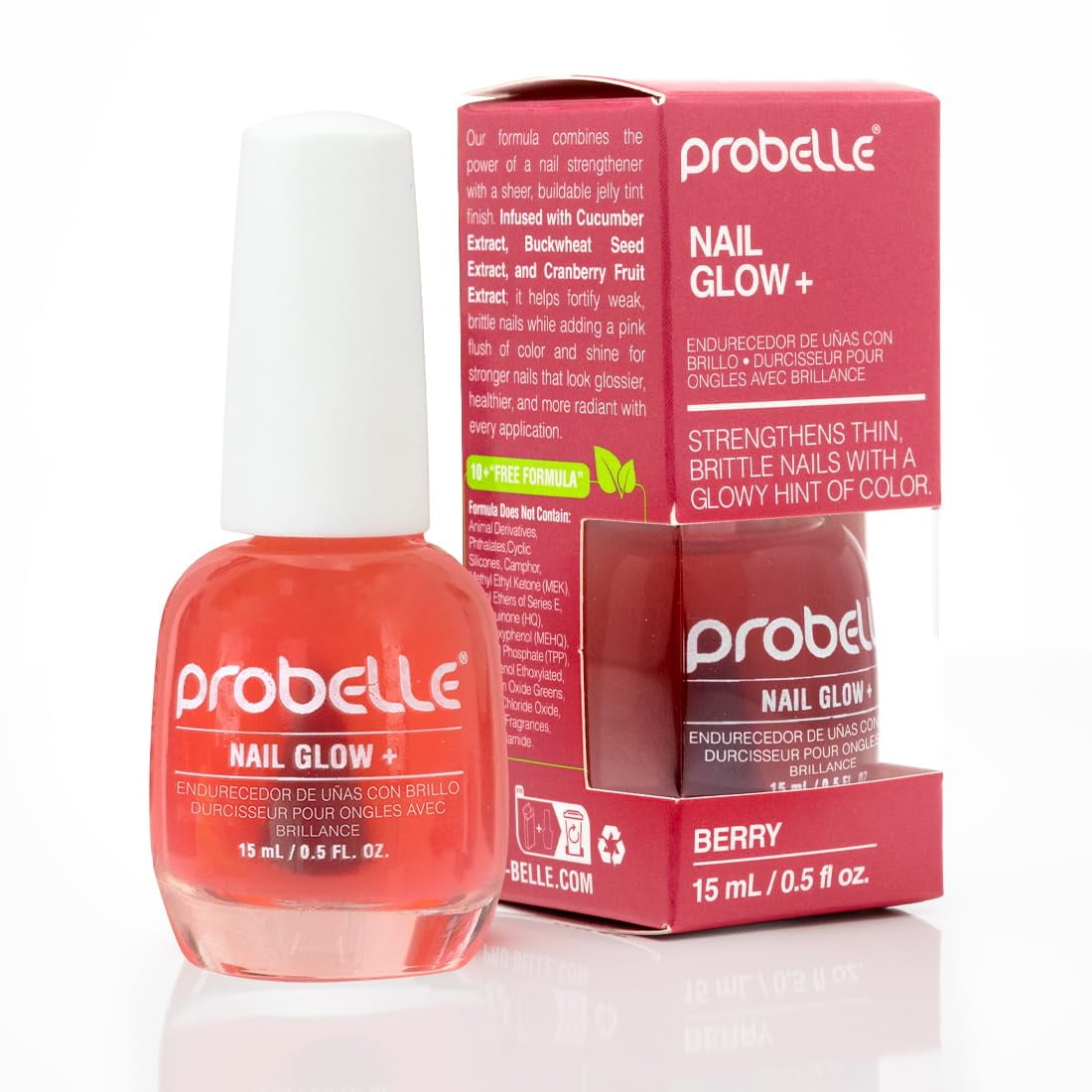 Probelle Nail Glow + Nail Strengthener and Hardener with Sheer Jelly ...