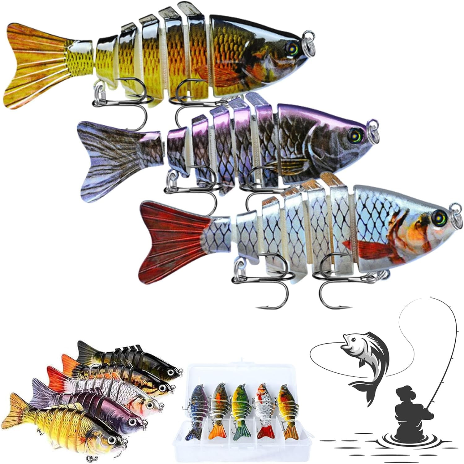 Probero Fishing Gear - Bionic Swimming Bait, 2'' Bionic Swimming Lure ...
