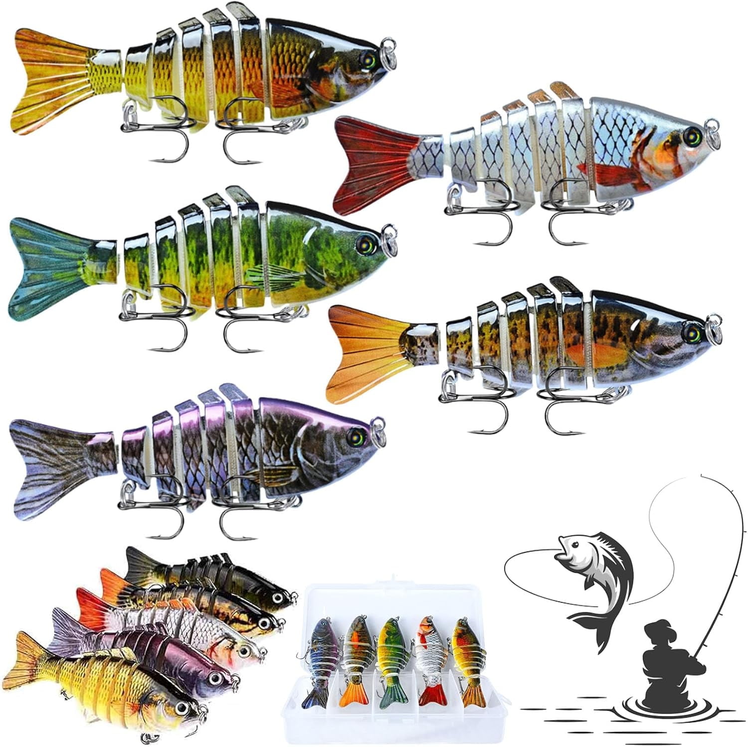 Probero Fishing Gear - Bionic Swimming Bait, 2'' Bionic Swimming Lure ...