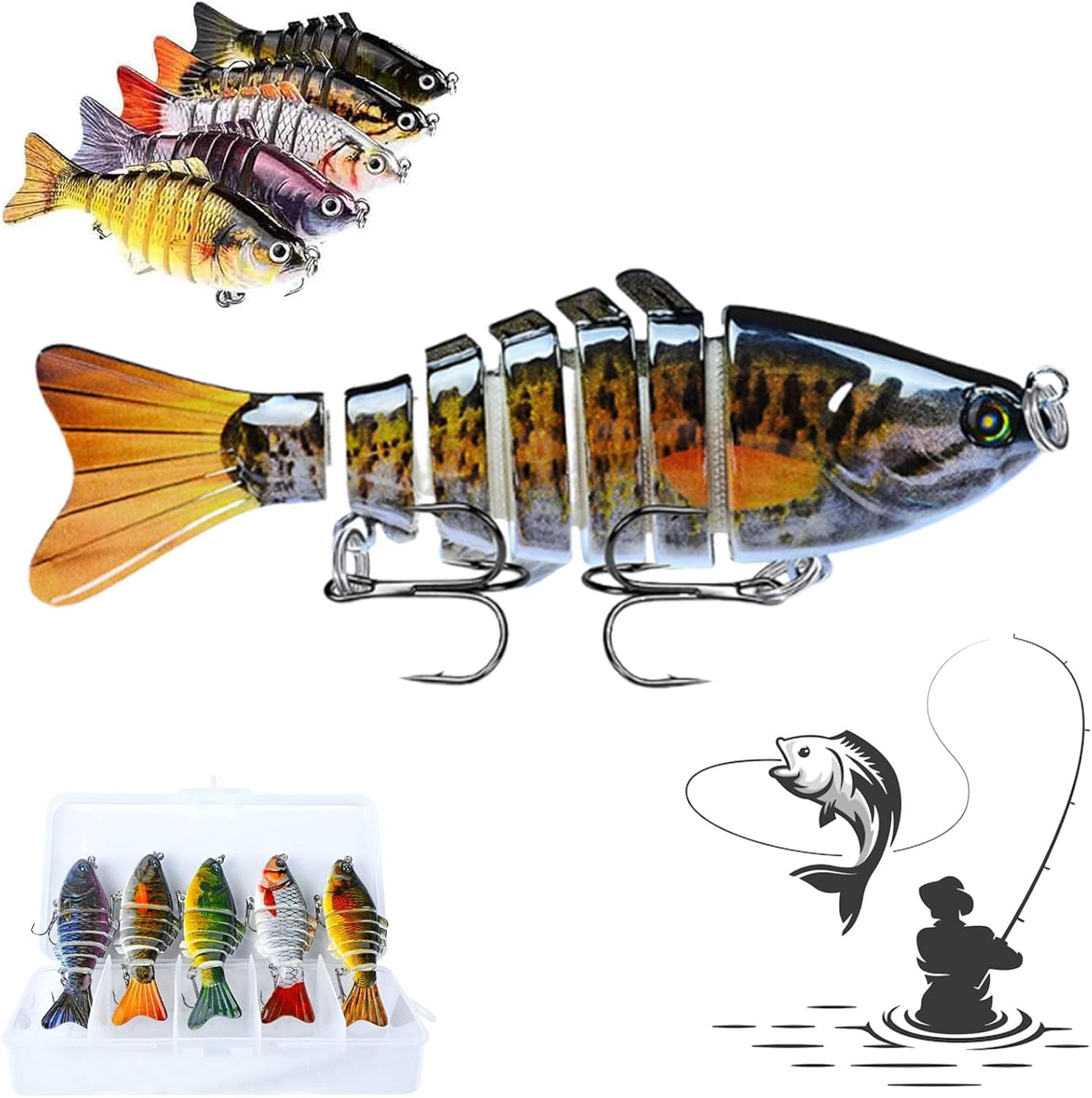 Probero Fishing Gear - Bionic Swimming Bait, 2'' Bionic Swimming Lure ...