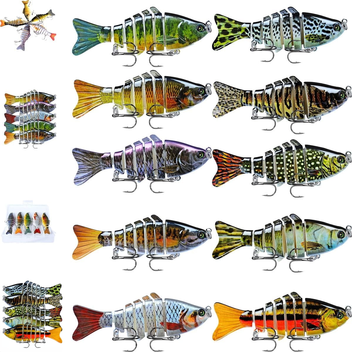 Probero Fishing Gear Bionic Swimming Bait,3D Realistic Fish Lure with ...