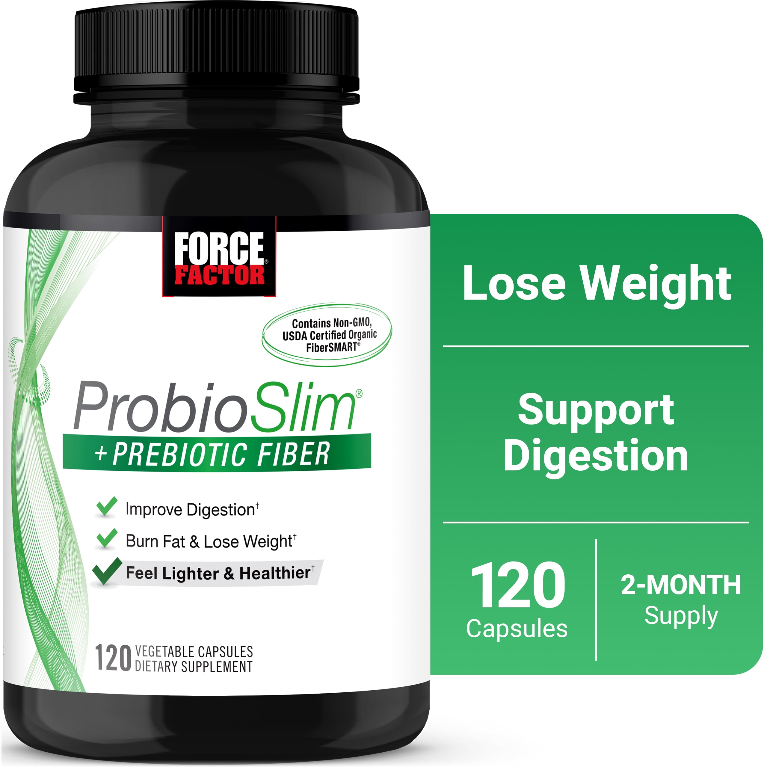 Force Factor ProbioSlim + Prebiotic Fiber Supplement with Probiotics ...