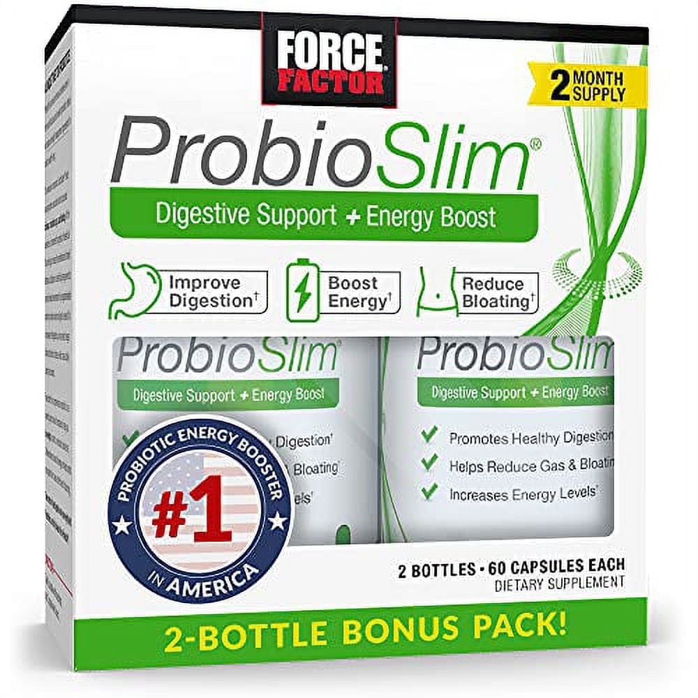 Force Factor ProbioSlim Probiotic Supplement, Green Tea, Digestive and ...