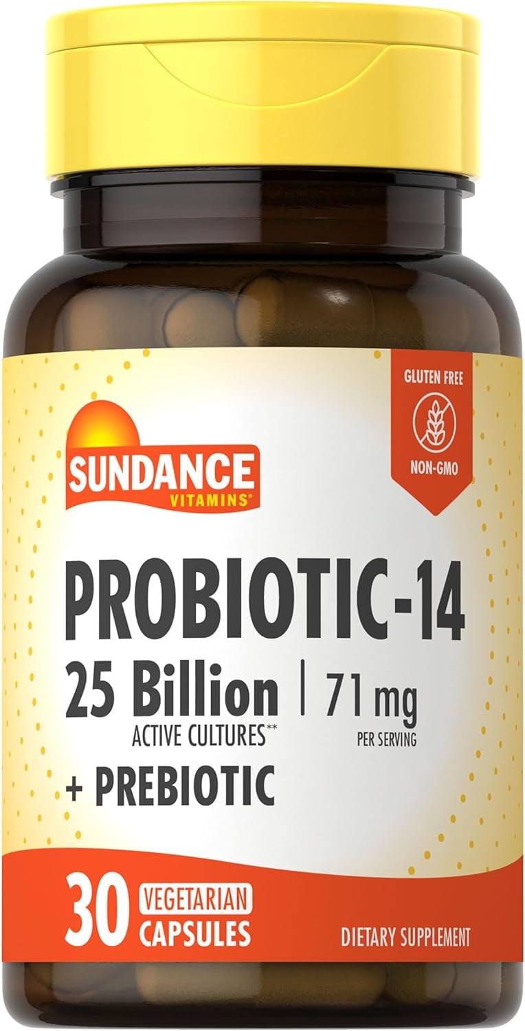 Probiotic-14 | 25 Billion Cultures | 30 Capsules | With Prebiotics | by ...