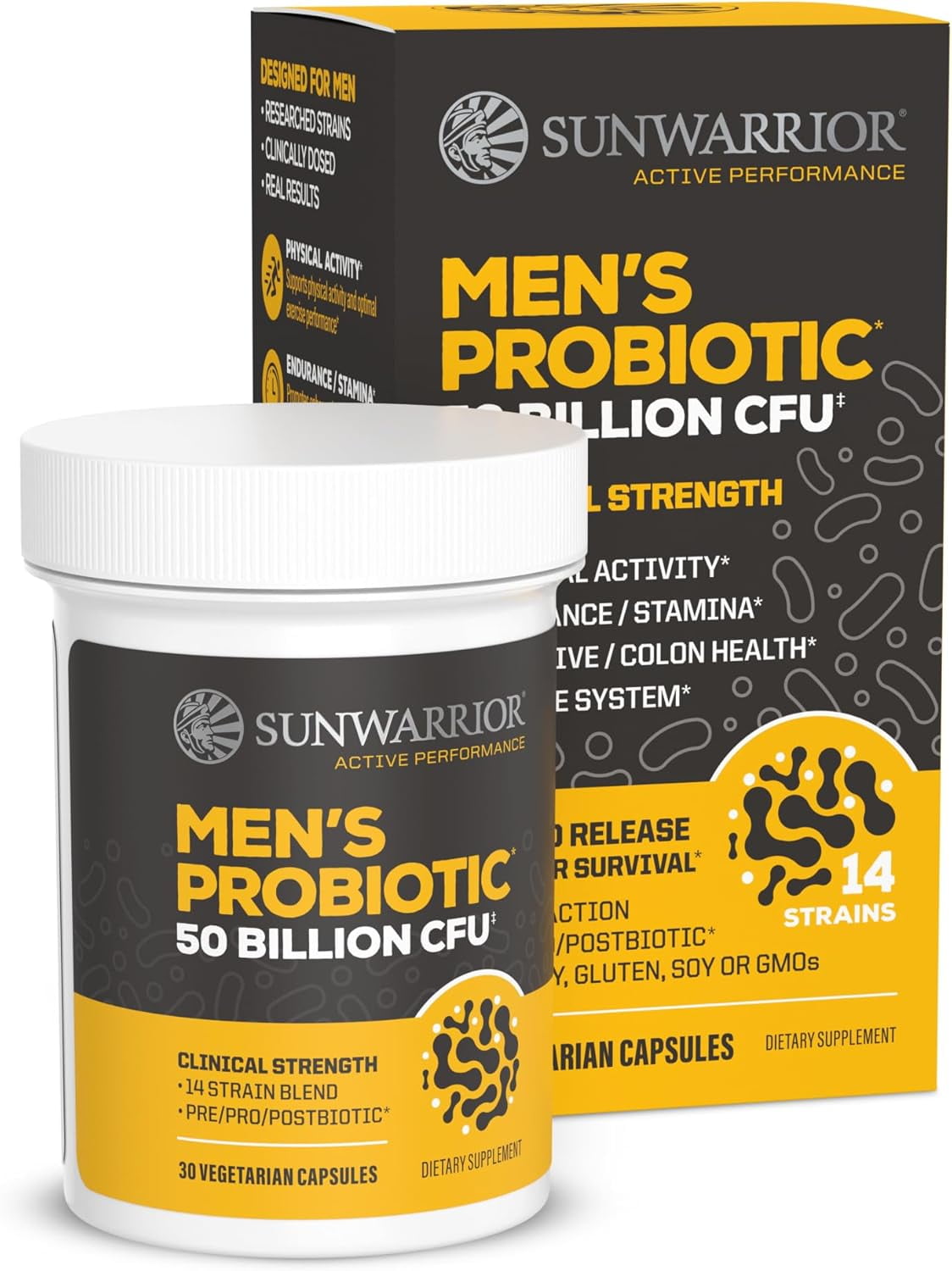Sunwarrior Active Performance Men’s Probiotic Capsules for Gut Health ...