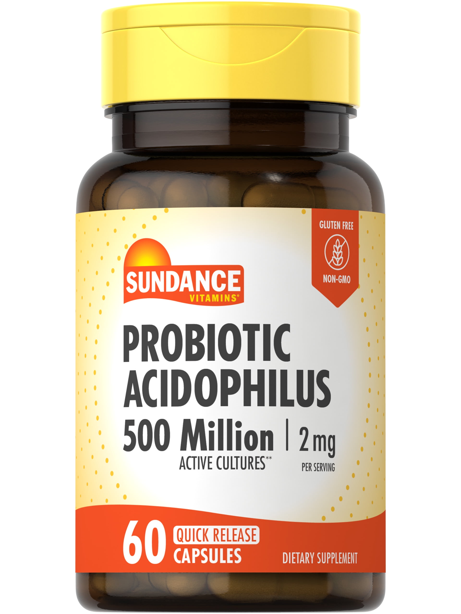 SUN DANCE Probiotic Acidophilus Capsules, 500 Million Active Organisms ...