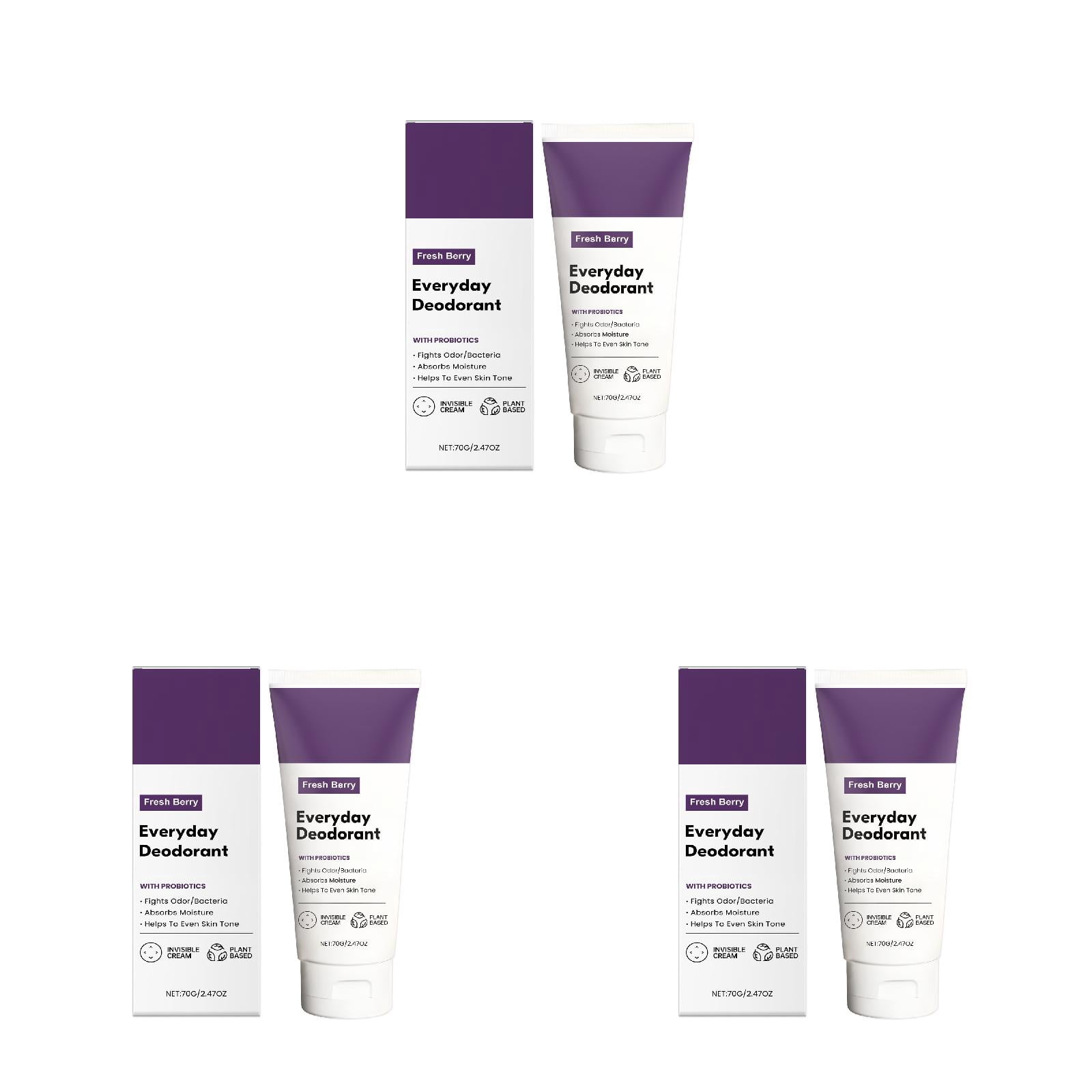 Probiotic Deodorant with Berry Scent: Aluminum-Free, Naturally Absorbs ...