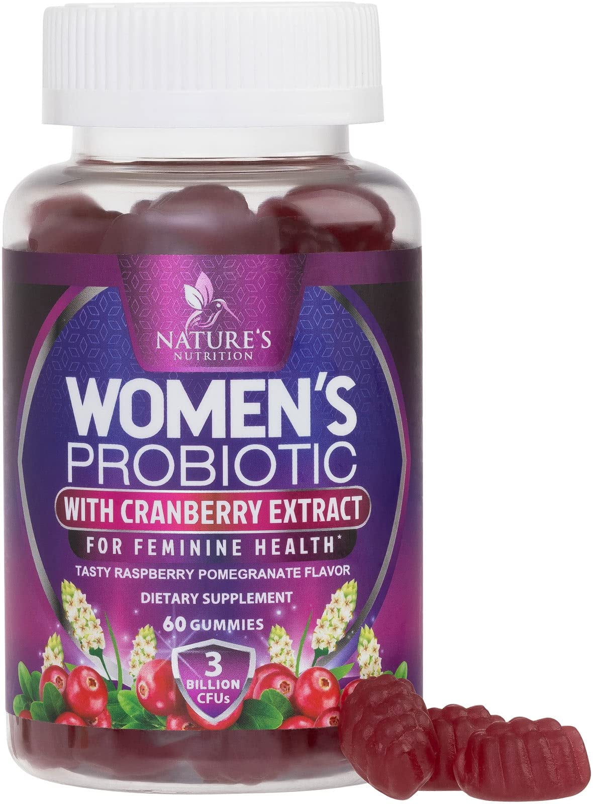 Women's Probiotic Gummy - Digestive, Vaginal, Urinary & Immune Support, 3B CFU, 60 Gummies ...