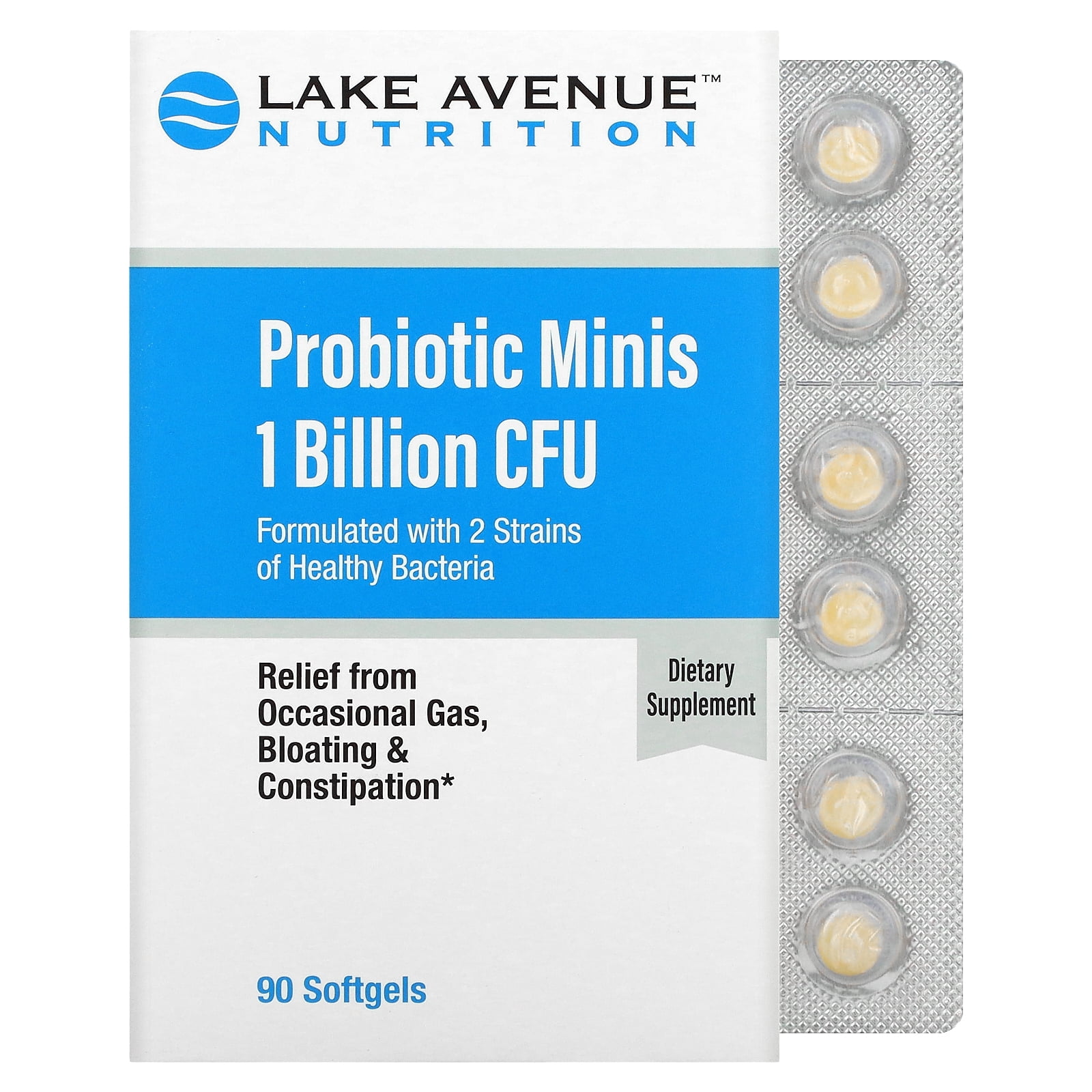 Probiotic Minis, 2 Strain Blend, 1 Billion CFU, 90 Softgels, Lake ...