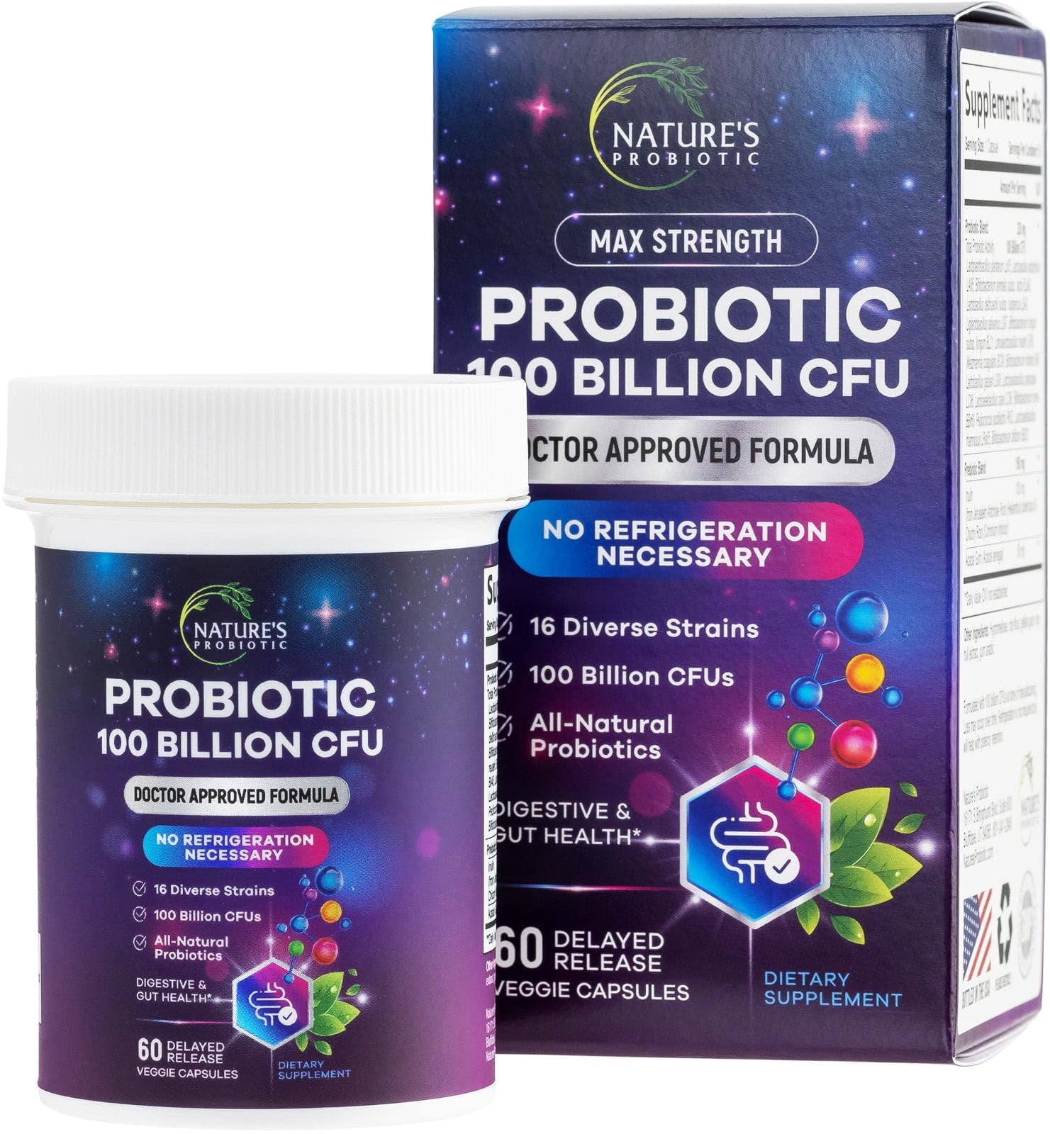 Nature's Probiotic 100 Billion CFU - 16 Diverse Strains - Our Best ...