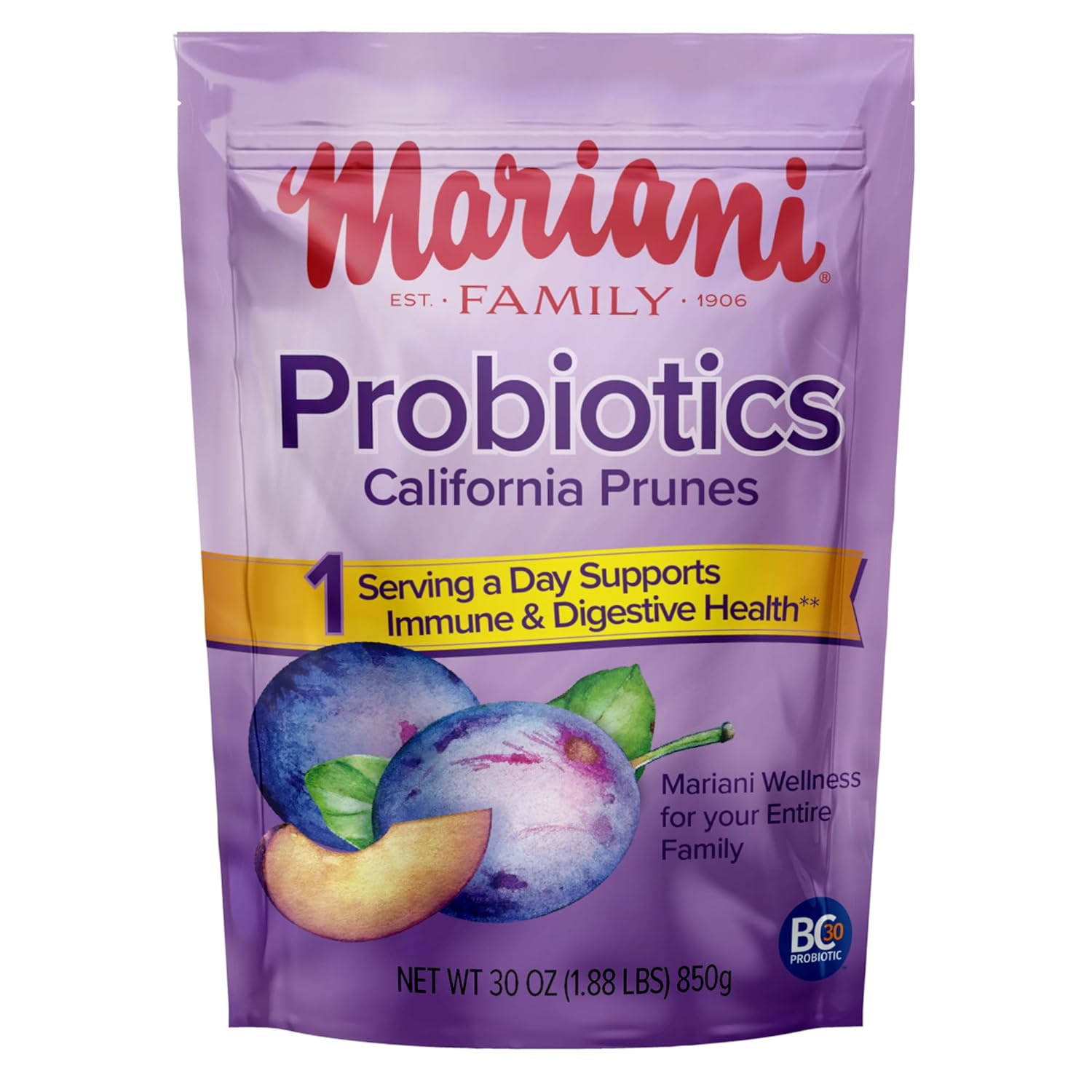 Probiotic Prunes, 30 Oz - Resealable Bag, Dried Pitted Plums With ...