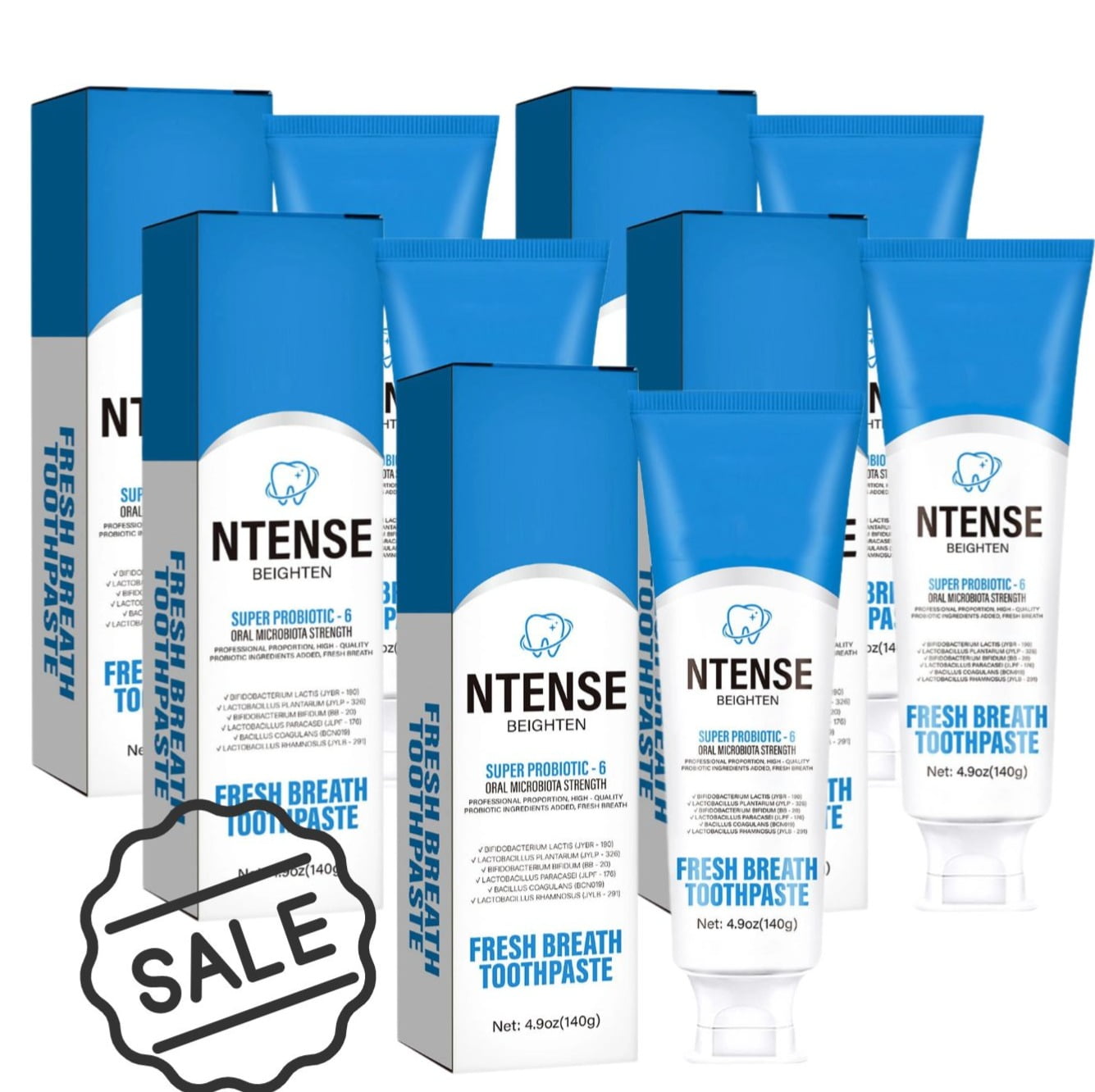 Probiotic Toothpaste with 6 Probiotics for Whitening & Fresh Breath ...