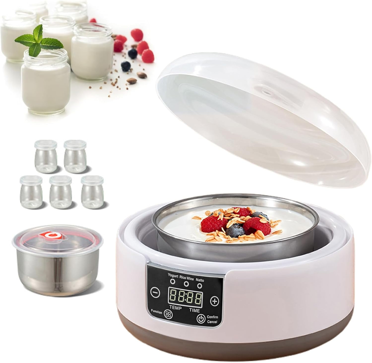 Probiotic Yogurt Maker, 1.2 Quart Fully Automatic Yogurt Maker Machine ...