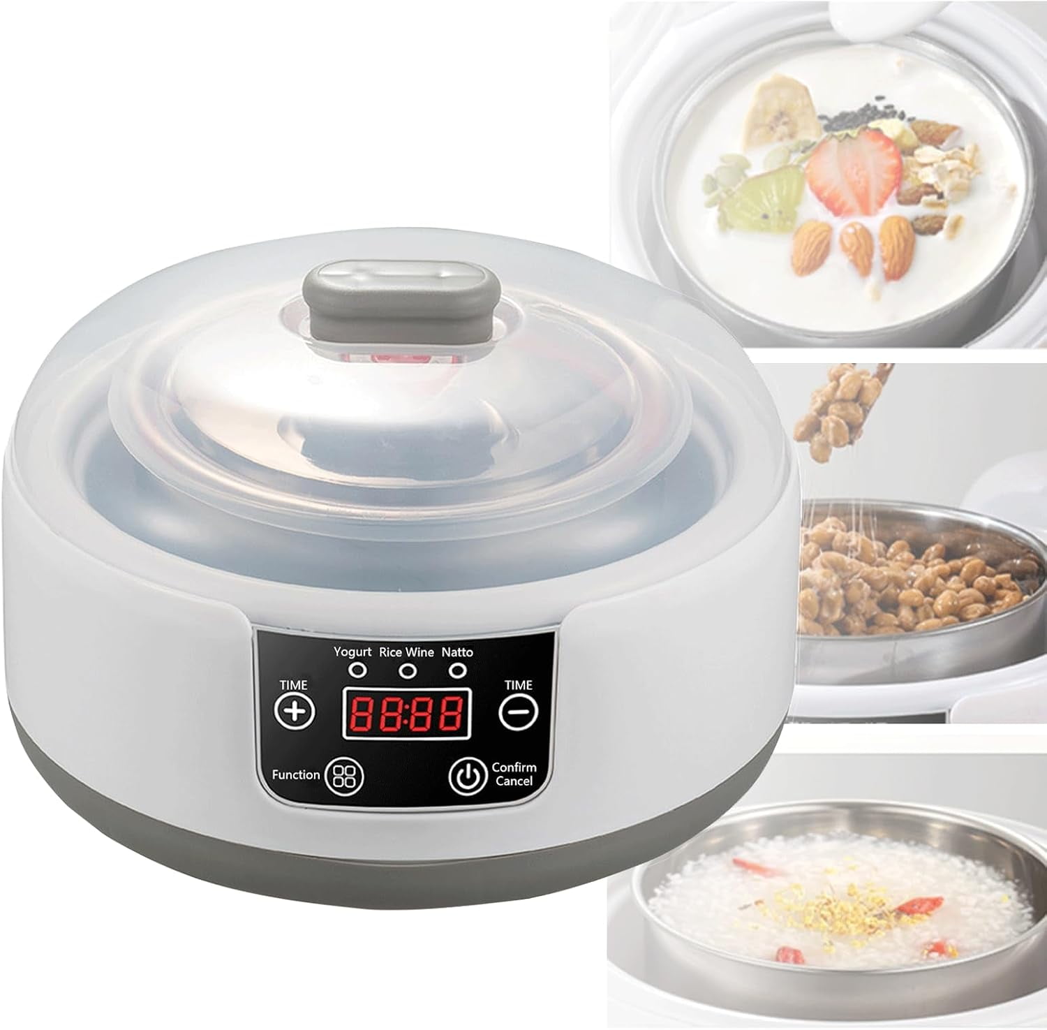 Probiotic Yogurt Maker, Adjustable Temperature and Time Control Yogurt ...