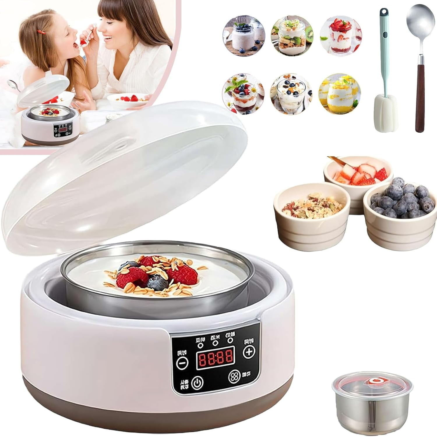 Probiotic Yogurt Motor, Yogurt Machine with Adjustable Temperature and ...