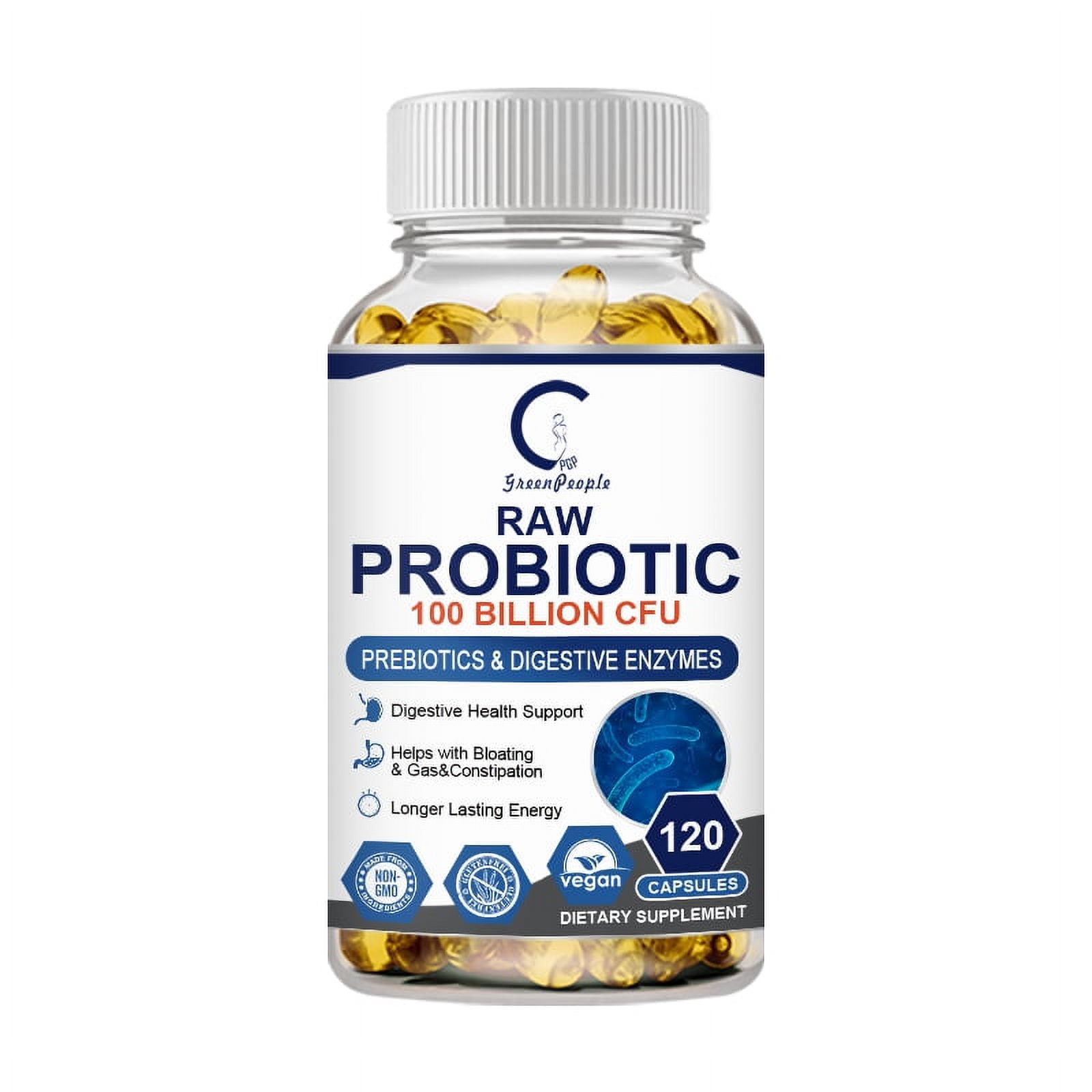 100 Billion CFU Probiotics , with Digestive Enzymes; Probiotics for ...