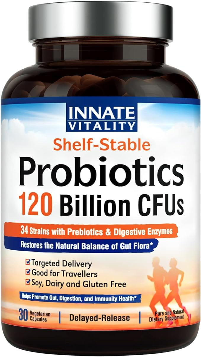 Probiotics 120 Billion CFUs 34 Strains with Organic Prebiotics ...
