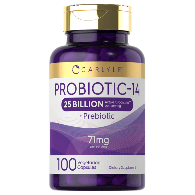 Probiotics 25 Billion CFU | with Prebiotics | 100 Vegetarian Capsules ...