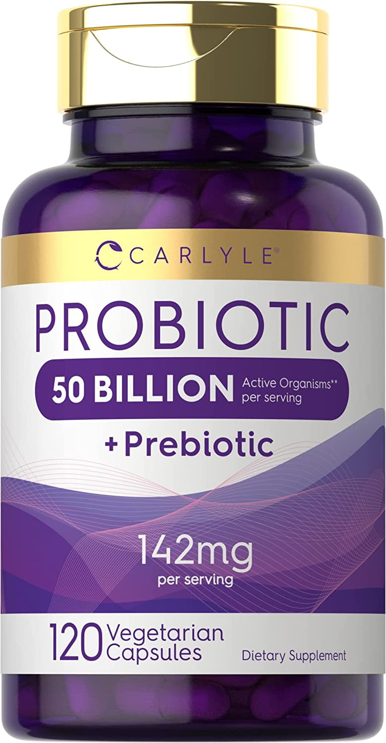 Probiotics 50 Billion CFUs | 120 Capsules | with Prebiotics | by ...