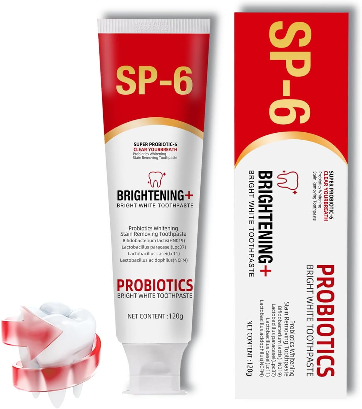 Probiotics Bright White Toothpaste, Sp-6 Ultra Whitening Toothpaste, Sp ...