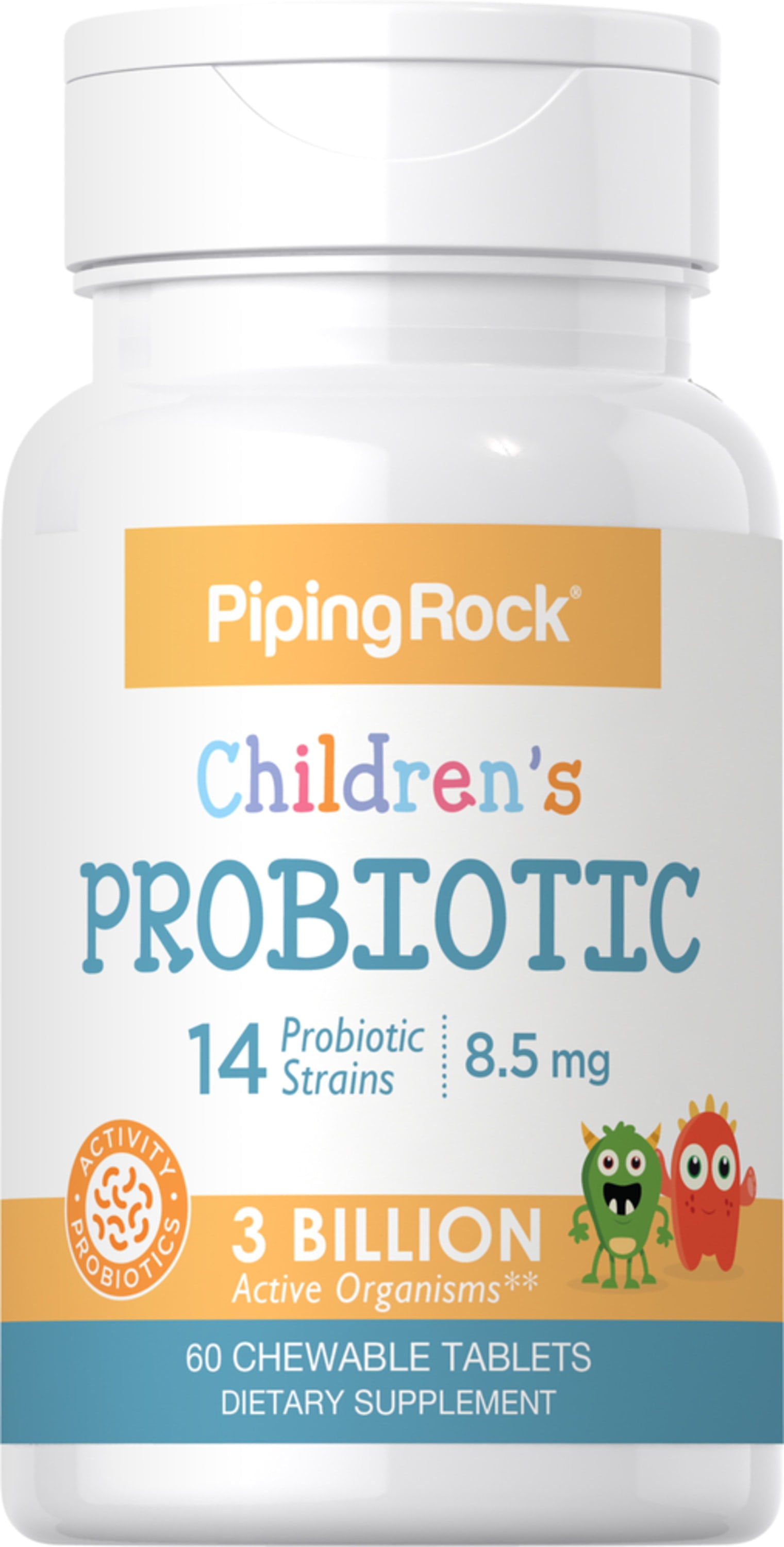 Piping Rock Kids Probiotic Chewables, Berry Flavor, 60 Tablets, 3 ...