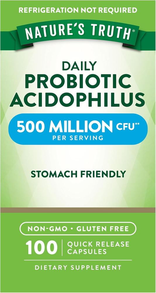 Nature's Truth Probiotics for Good Gut Health | 500M CFU | 100 Capsules ...