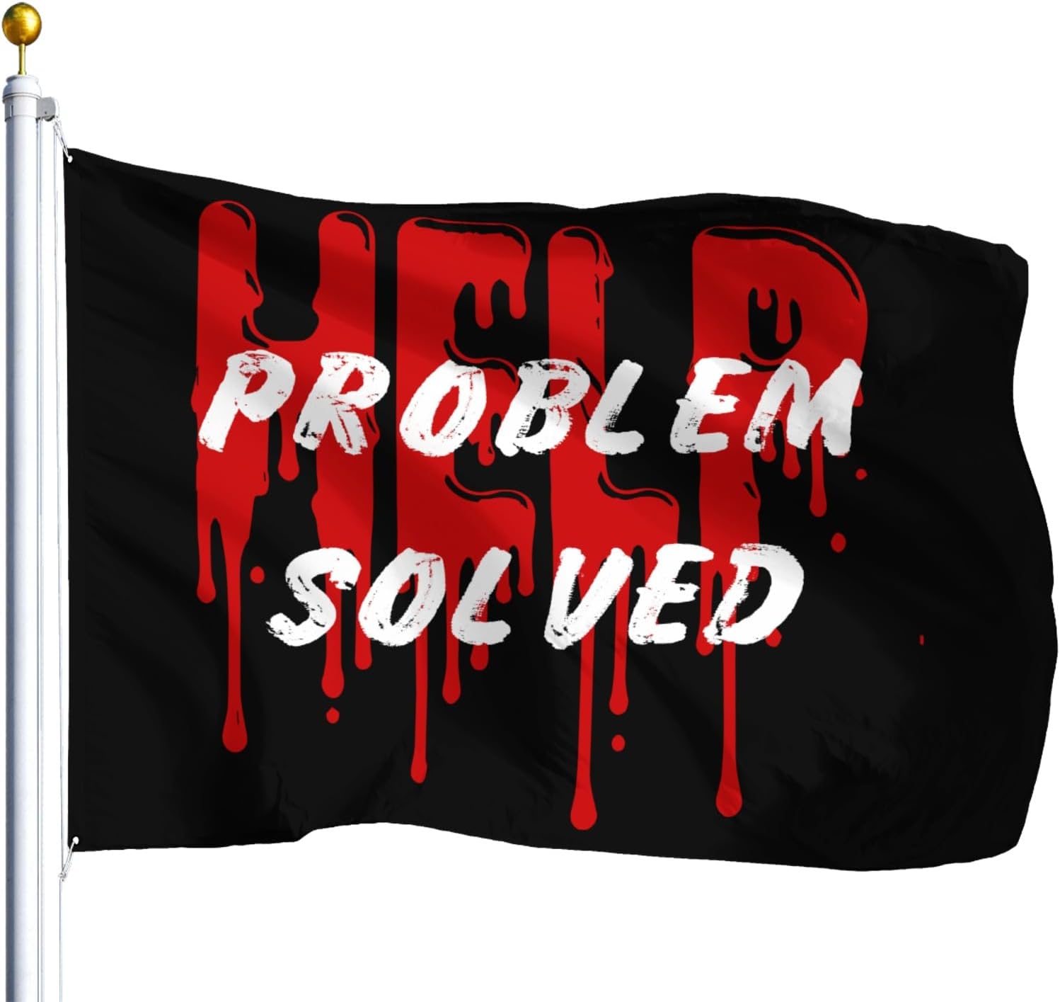 Problem Solved Halloween Print Flags 3x5 Outdoor Flags 3x5 Outdoor Cool ...
