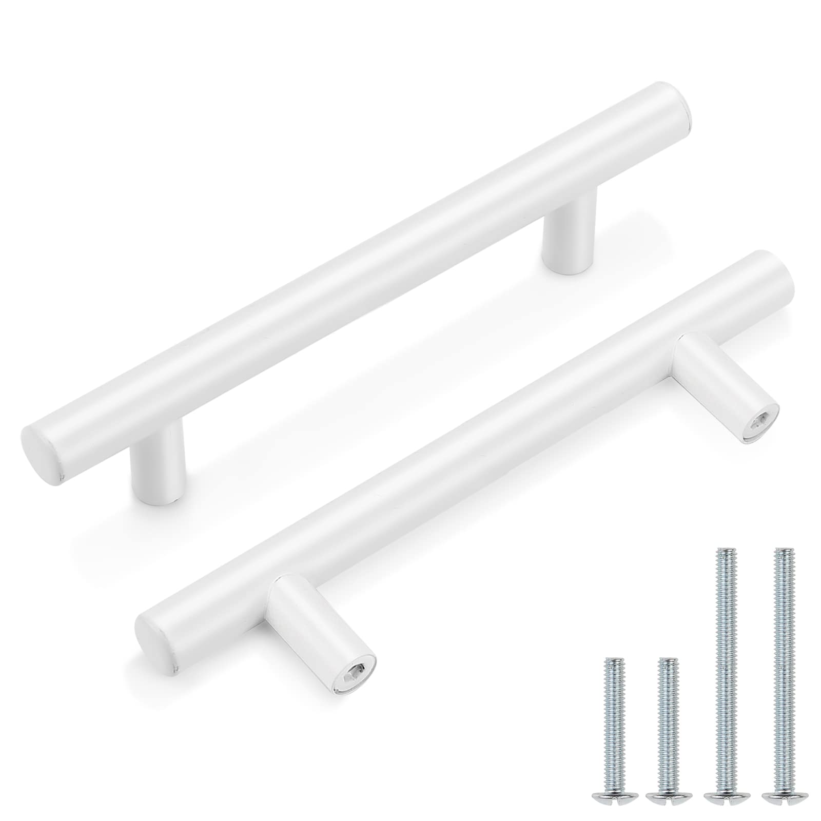 Probrico 10 Pack| 3-3/4" Hole Centers White Modern Kitchen Cabinet ...