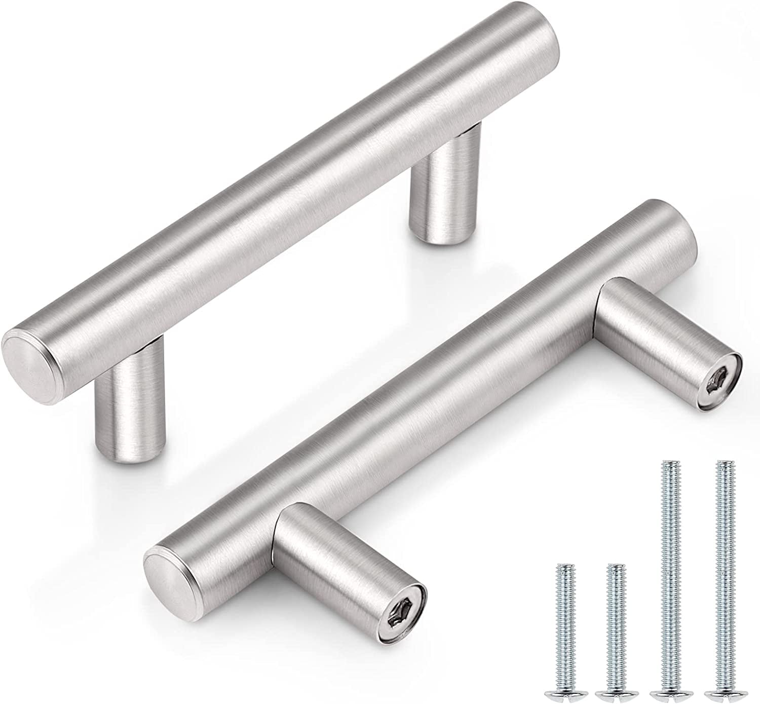 Probrico 10 Pack,Euro Style T Bar Cabinet Pulls Stainless Steel Kitchen ...