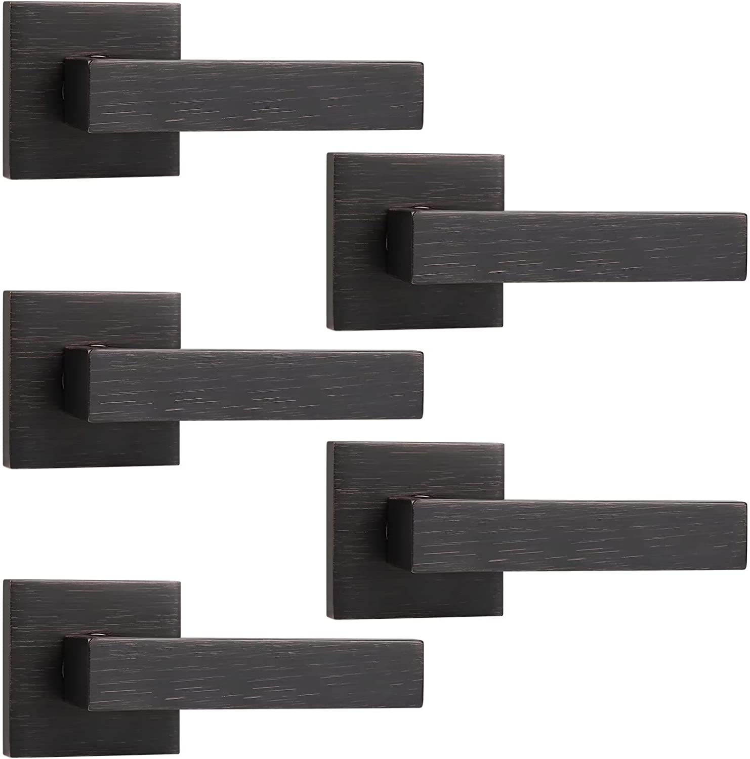 Probrico 5 Pack Oil Rubbed Bronze Dummy Lever Door Handle for French ...