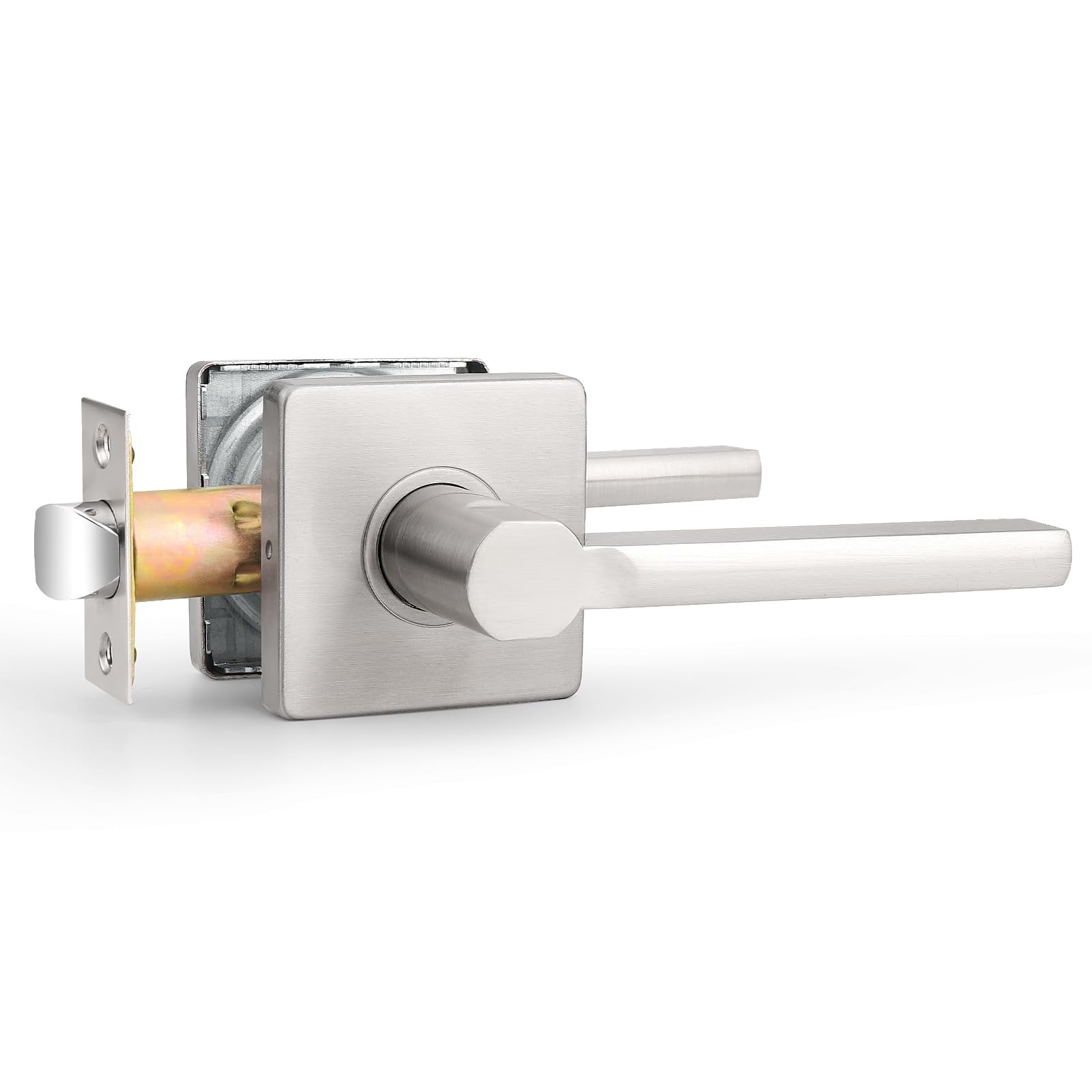 Probrico Square Passage Door Handle Heavy Duty Keyless Door Lever Lock ...