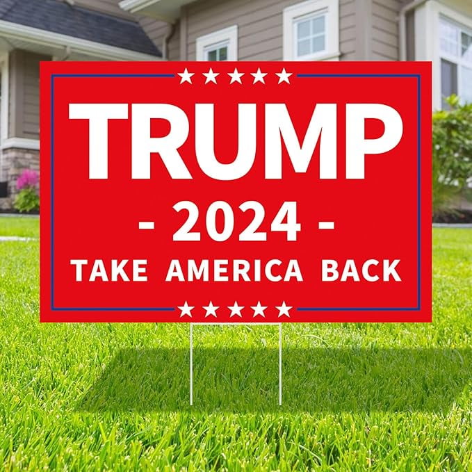 Probsin Trump 2024 Yard Sign with Metal H Stakes Double Sided 16" x 24 ...